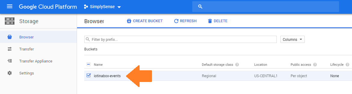 Create new Google Cloud Storage Integration